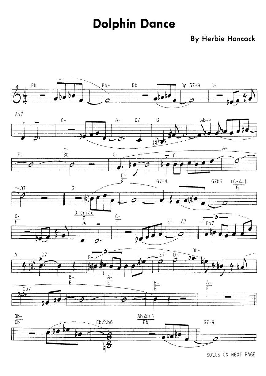 Ноты Dolphin dance – Herbie Hancock скачать бесплатно