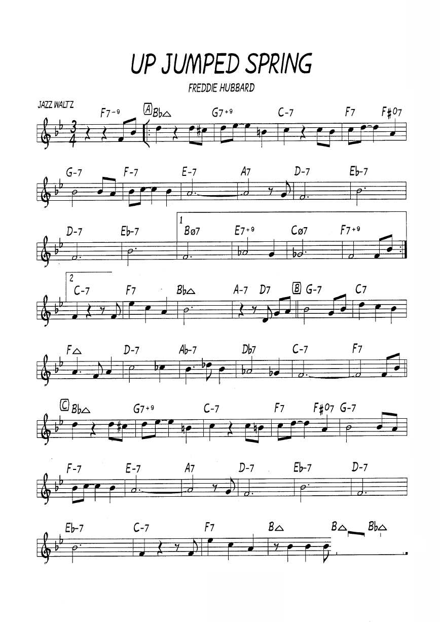Ноты Up jumped spring – Freddie Hubbard скачать бесплатно